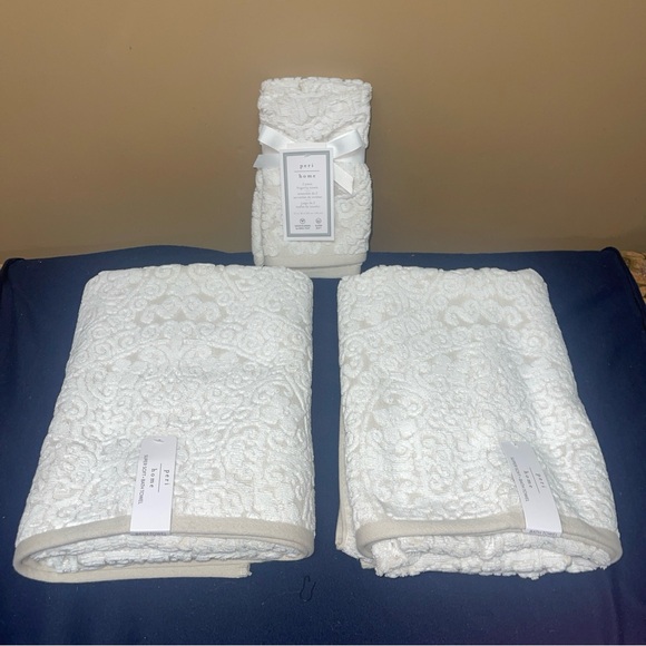 Peri Home | Bath | Peri Home Cotton Bryce Jacquard Linen 4 Pc Towel ...